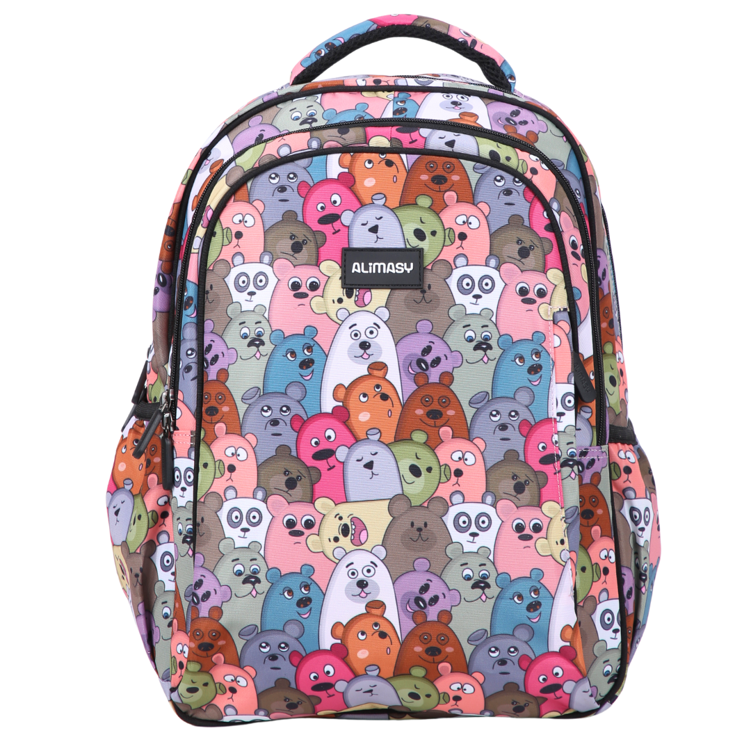 Cartoon Bears Cute Midsize Kids Backpack | Durable School Backpack ...