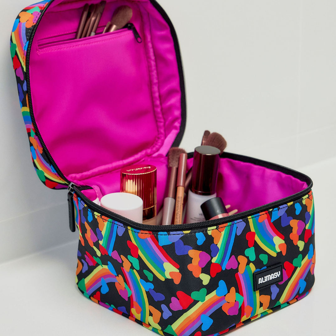 Vanity Case Rainbow Cheetah| Ladies's Makeup & Cosmetic Storage Case ...