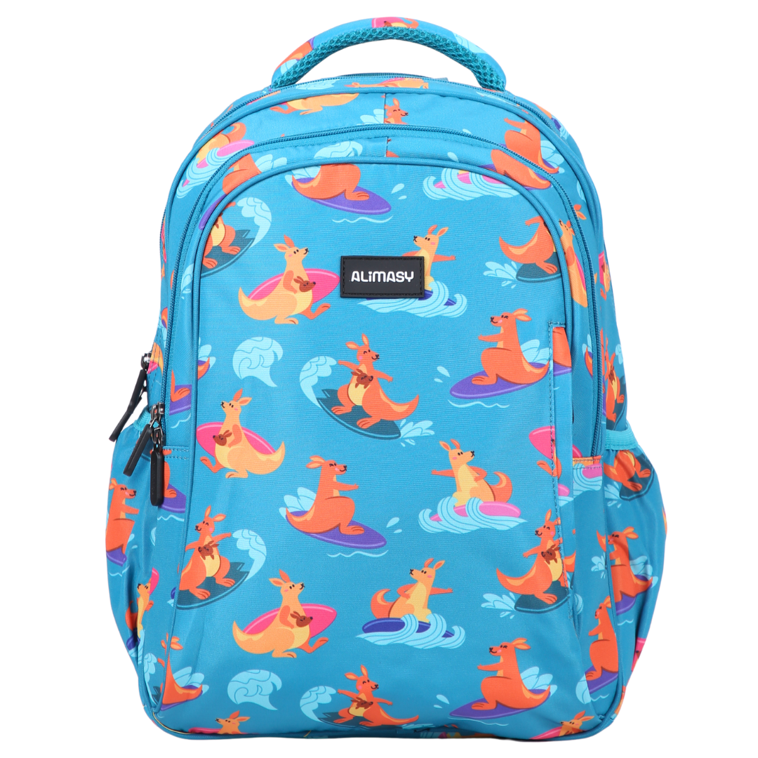 Surfing Kangaroos Midsize Kids Backpack | Durable Spacious School Bag ...